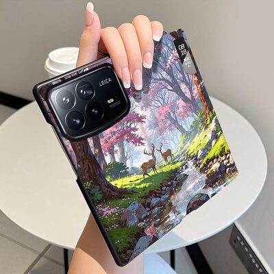 樱花涧适用小米MixFold4手机壳磁吸翻盖全包中轴铰链皮套MIX Fold4折叠屏磁吸智能视窗个性防摔保护套