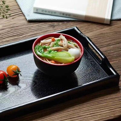 仿木质托盘长方形茶盘仿实木塑料菜盘餐盘餐厅酒店家用大托盘客房