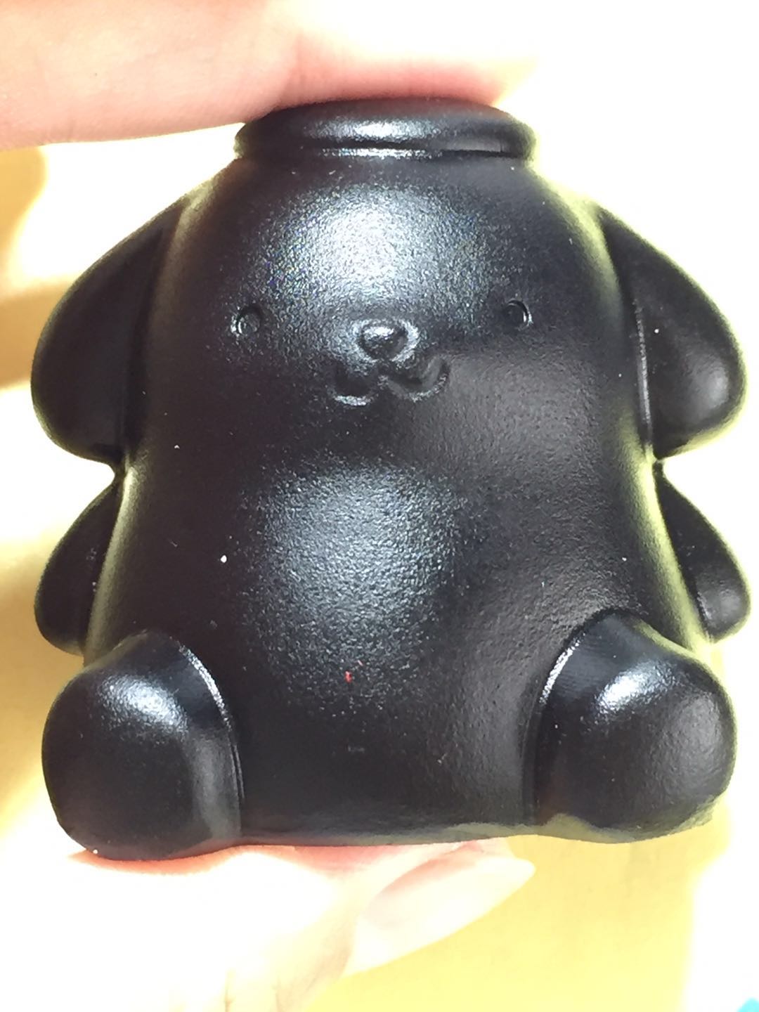 天然黑曜石原石 雕刻手把件 摆件精灵布丁狗 onpompurin 装饰DIY