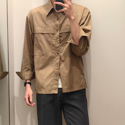 25秋冬日系大码合作款男装女装工装宽松衬衫长袖休闲衬衣480652