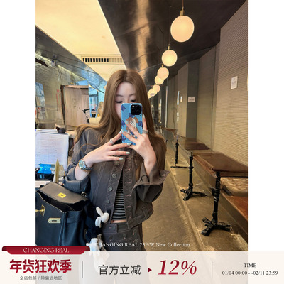 CHANGINGREAL牛仔外套阔腿裤