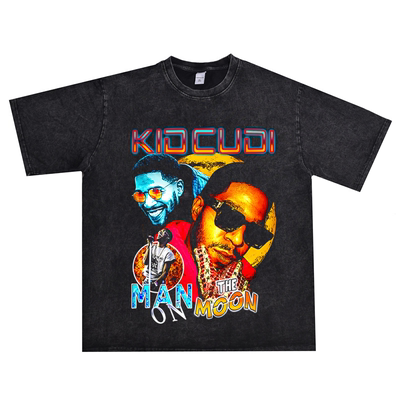 KidCudi饶舌印花重磅纯棉T恤