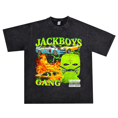 唱歌手JACKBOYS印花圆领T恤短袖