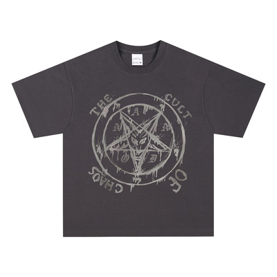 数码直喷rob zombie黑金属摇滚印花短袖T恤重磅纯棉宽松朋克复古