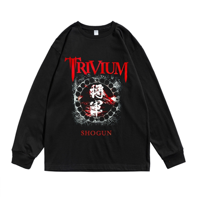 欧美摇滚另类金属Trivium乐队专辑印花长袖T恤宽松纯棉个性男女