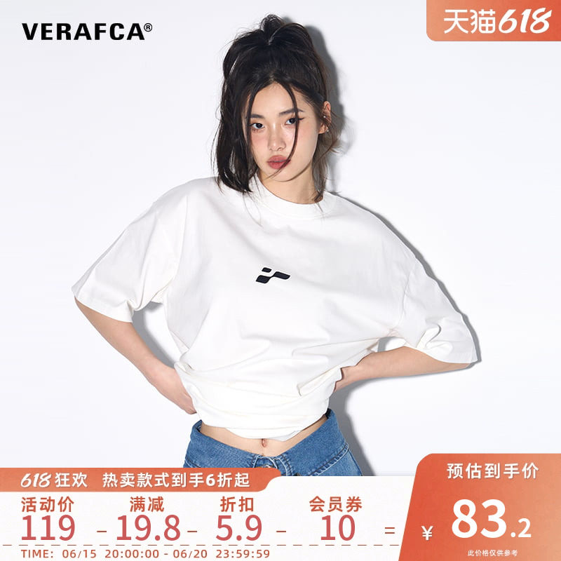 VFC/VERAF CA基础logo纯色T恤美式复古运动短袖潮牌宽松男女同款_虎窝淘