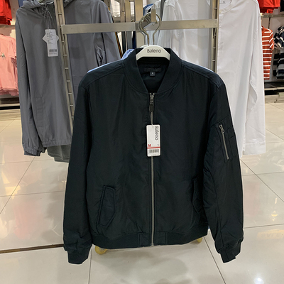 班尼路秋冬款男装多口袋棒球领保暖夹棉棉服机车夹克外套88837552