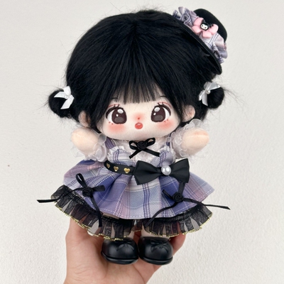 现货20cm棉花娃娃女娃衣服连衣裙小香风可爱超萌毛绒公仔玩偶着替