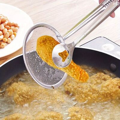 1pc Durable Stainless Steel Kitchen Colander and Frying Spoo