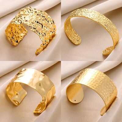 Classic Wrinkle Texture Openning Bangle Bracelet For Women E