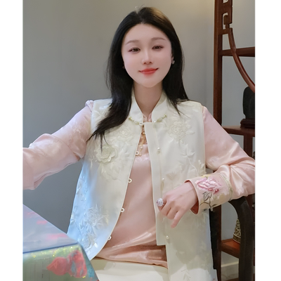 《ELFBOX》早春款新中式时尚百搭气质女马甲0925