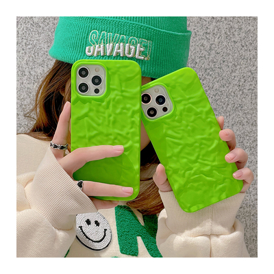 苹果13高级感绿色iPhone13mini手机壳12pro适用于11软壳6s清新xs保护套XR情侣XSMAX网红bv潮7plus女款8褶皱纹