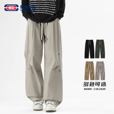 捷尼拉莫美式纯棉直筒工装裤男