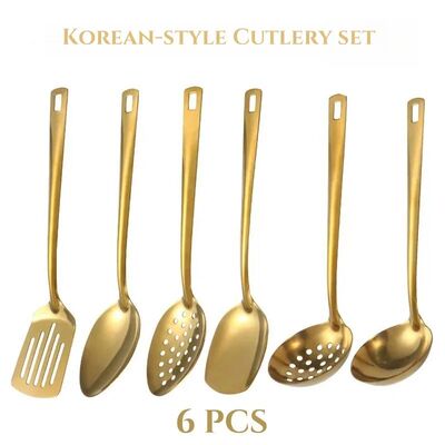 6pcs Stainless Steel Dinnerware Set Home Creative Korean Cut