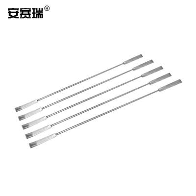 安赛瑞不锈钢微量药勺(5个装)304不锈钢双头药刮接种铲200mm60096