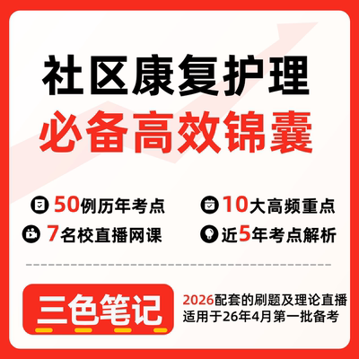 无需题库03626社区康复护理 自考笔记 考点内部资料 串讲讲义重点 全程无忧题库讲义  网课讲义 密卷押题