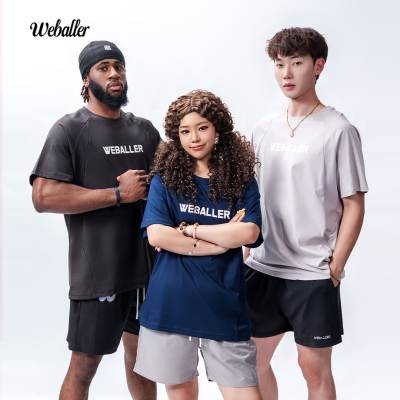 【WEBALLER】2026夏季新款净版短袖飓风面料篮球男生宽松休闲透气