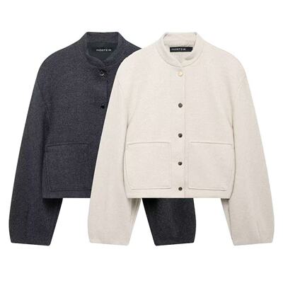 2025 Women's Fashion Casual Street Pocket Short Jacket Coat