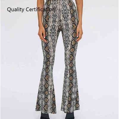 Flared pants casual elastic waist trousers
