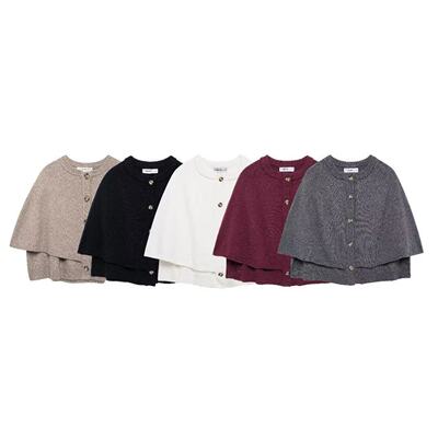 2025 INS Fashion Knitted Crew Neck Shawl Women's Jacket Coat