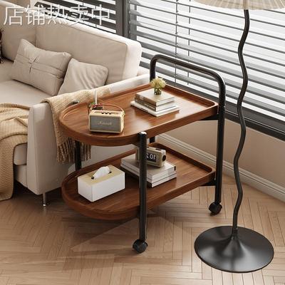 严选中古小推车边几可移动迷你小茶几轻奢感客厅置物架沙发侧边柜