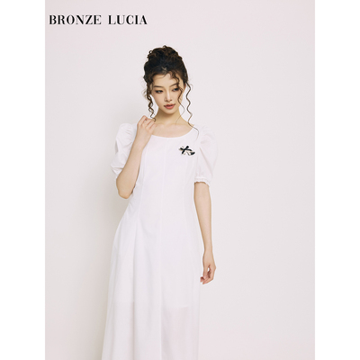Bronze Lucia白色淑女风小狗连衣裙