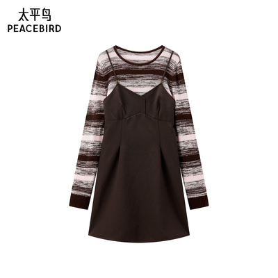 太平鸟女装秋冬假两件连衣裙X型收腰裙女A1FAE4636