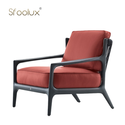 Sfoolux意式极简Moonlight wooden occasional艺术真皮书房休闲椅