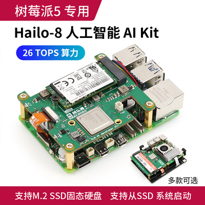 树莓派5 官方PCIe  M.2 HAT+ Raspberry Pi AI Kit 套件