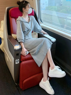 连帽运动衫连衣裙的妇女春秋季欧洲风格小腰修身看中长度过膝休闲