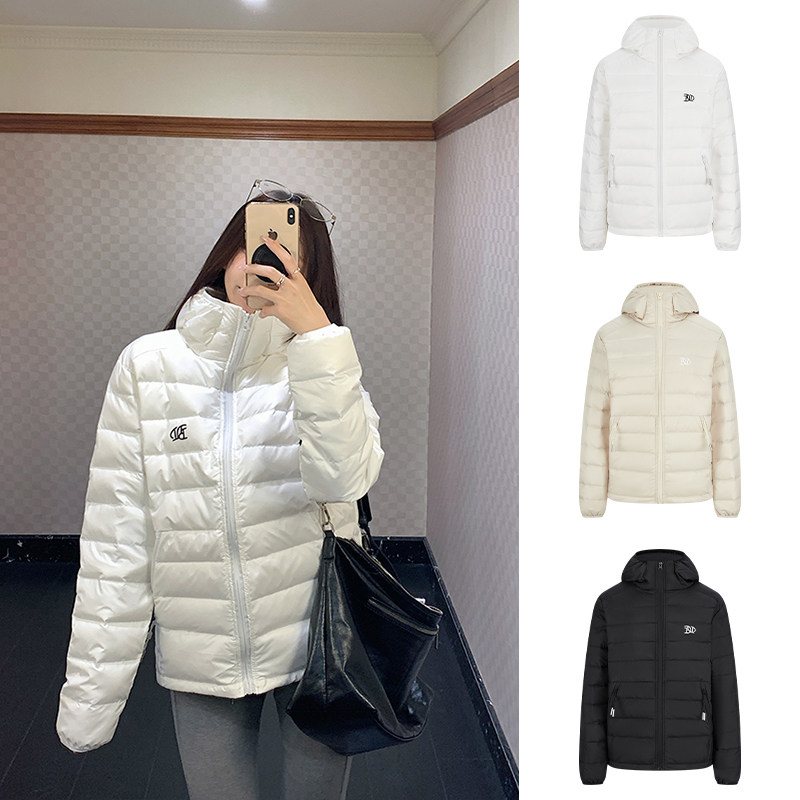 MosesQueen魔西女王白色连帽排骨棉服冬季加厚保暖轻便内胆外套女