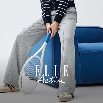 ELLEActive灰色直筒阔腿裤