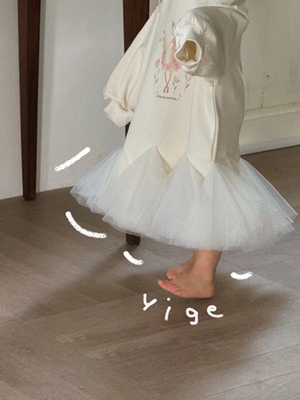 韩国童装以个儿童卫衣裙24春新款蕾丝花边拼接设计感连衣裙纱裙