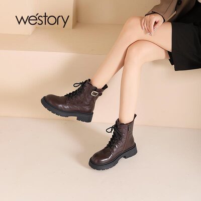 westory2024新款头层羊皮马丁靴