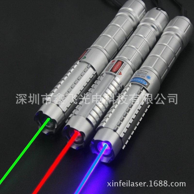 mw激光手电大功率绿光远射教鞭镭射笔激光笔金属蓝色激光灯