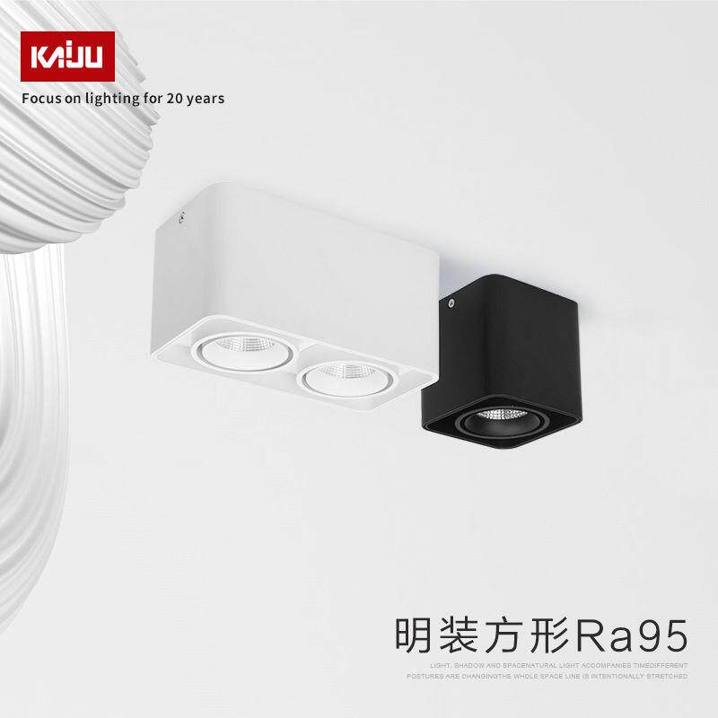 方形COB明装筒灯led双头斗胆灯射灯客厅家用天花灯过道无主灯照明