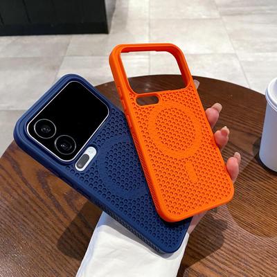 适用小米镂空散热手机壳磁吸防摔