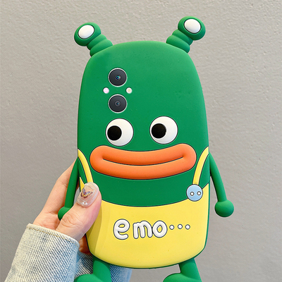 呆萌背带裤青蛙适用oppoa6pro手机壳a6max卡通a6gt可爱a6i立体a58x趣味a93s搞怪a5por硅胶a72a32a97软壳a95女