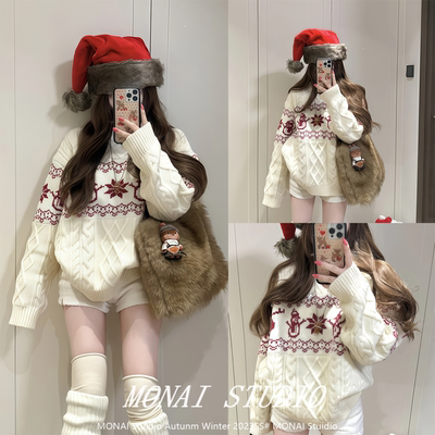 【THEROUS谢不肉~】圣诞圆领毛衣