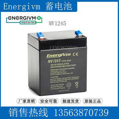 EnergiVm蓄电池12V4.5AH MV1245 医疗仪器 船舶 照明 电梯应急
