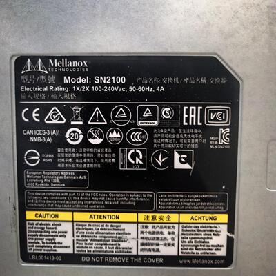 Mellanox SN2100 16端口40GbE/100g