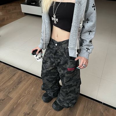 美式街头大口袋迷彩工装裤