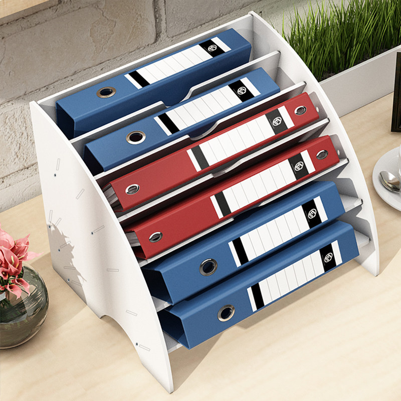 扇形文件架文件柜简易多层资料架简易办公桌上收纳整理置物架桌面A4文件筐分层办公室用品个性简易款_虎窝淘