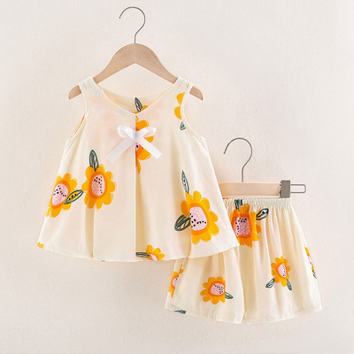 女宝宝夏季蓝莓纯棉阔腿套装