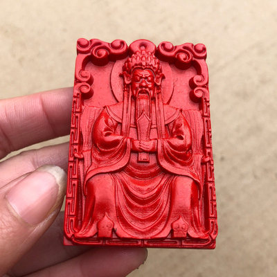 天然帝王红朱砂真命财神吊坠男女款本命年金财神赵公明项链旺事业