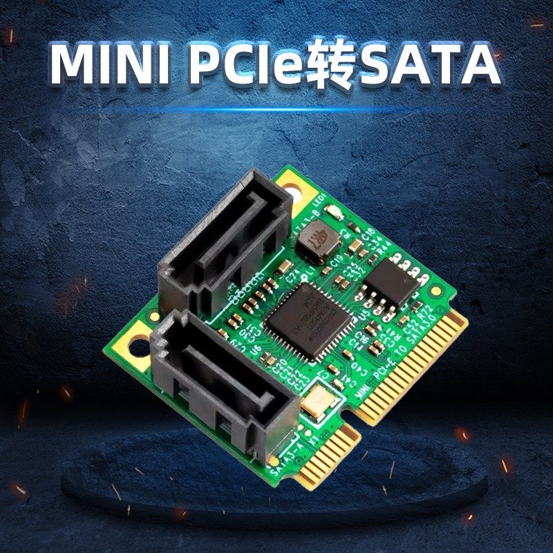 miniPCIE转SATA3扩展卡迷你pci-e转SATA3.0卡硬盘接口扩展卡SSD_虎窝淘