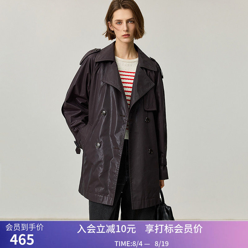 【商场同款】LILY秋新款时髦帅气一手长收腰通勤风衣外套女款