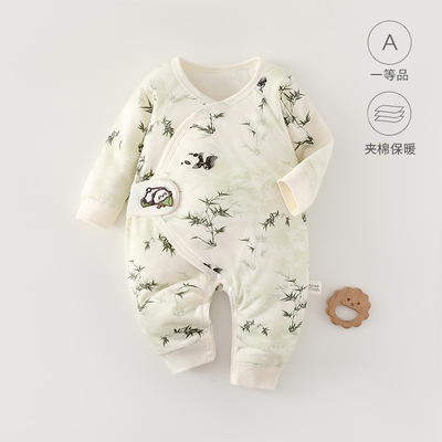 40克薄棉婴儿蝴蝶衣秋冬夹棉哈衣