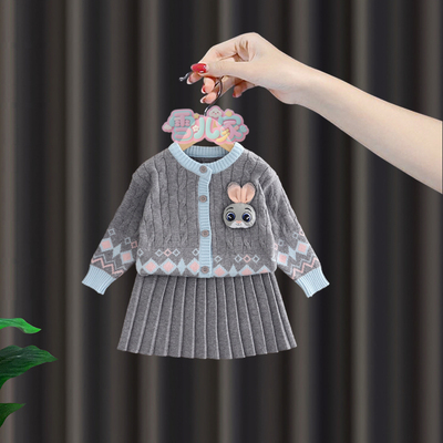 女宝宝秋冬连衣裙毛衣裙子套装