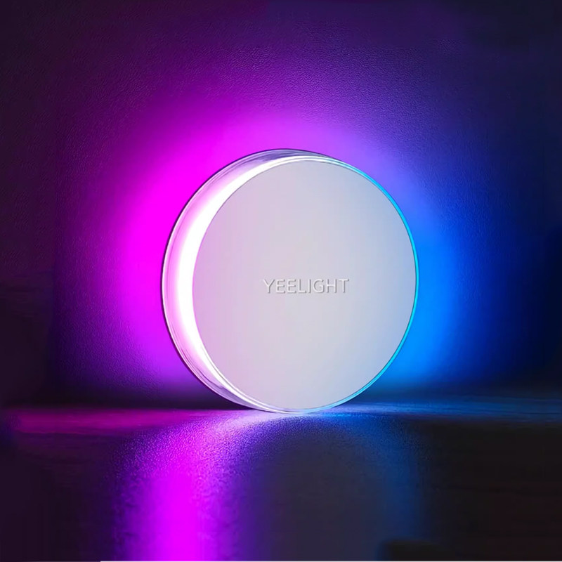 Yeelight易来感应小夜灯充电式RGB彩光氛围卧室光控过道床头起夜